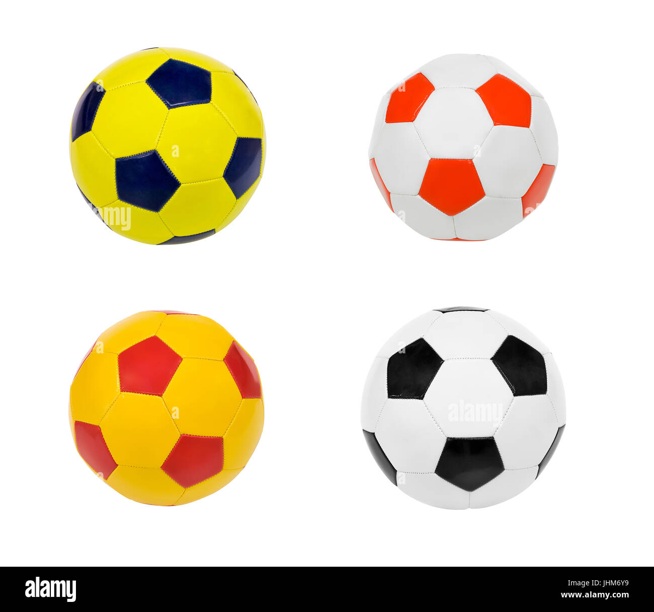 Four Ball football soccer isolated on white background Stock Photo - Alamy