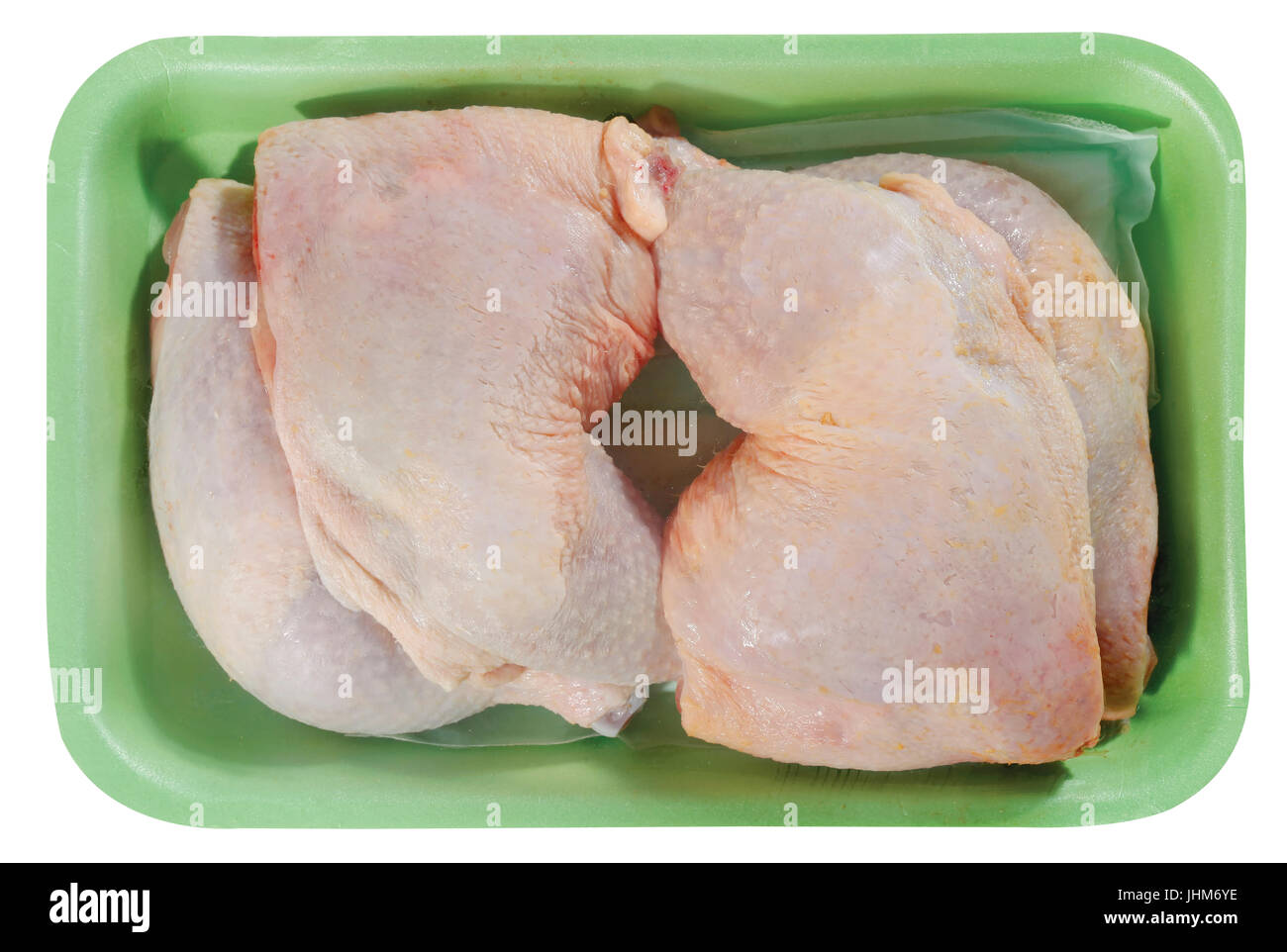 raw chicken meat in plastic tray isolated on white background Stock ...