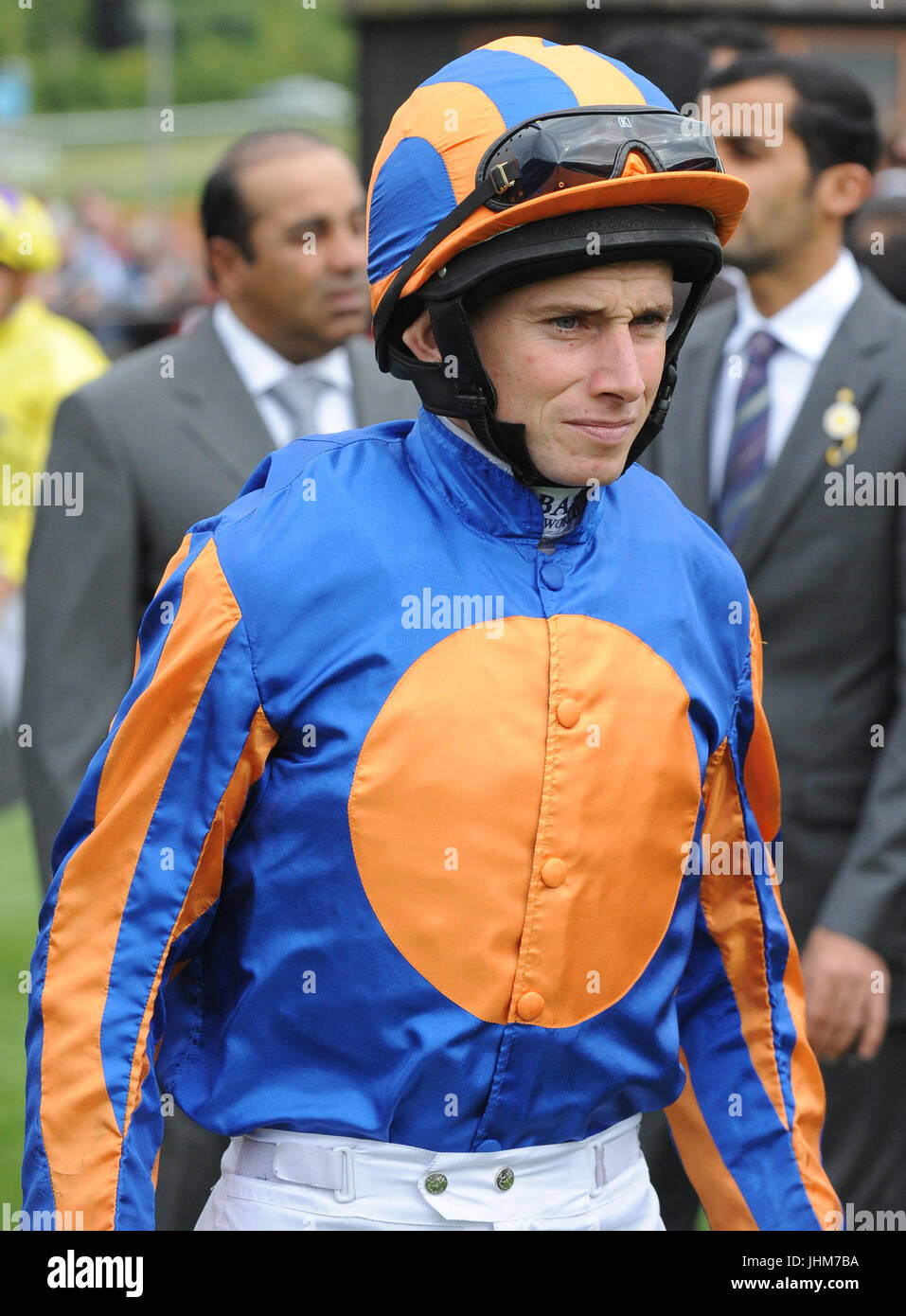 Jockey Ryan Moore after winning The Tattersalls Falmouth Stakes on Roly ...