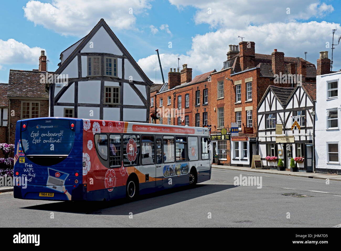 Bus in Tewkesbury, Gloucestershire, England UK Stock Photo - Alamy