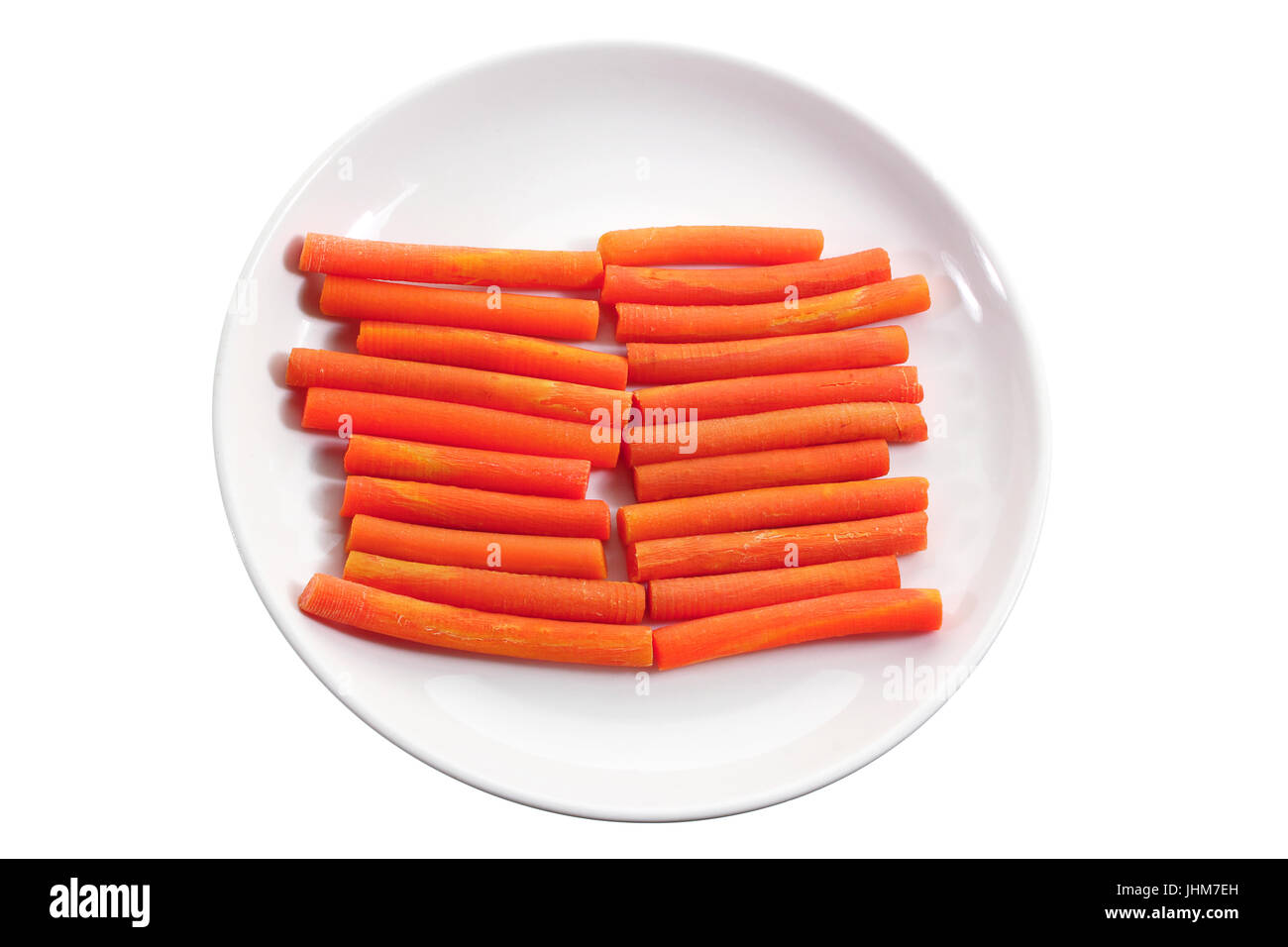 Carrots on Plate with White Background Stock Photo - Alamy