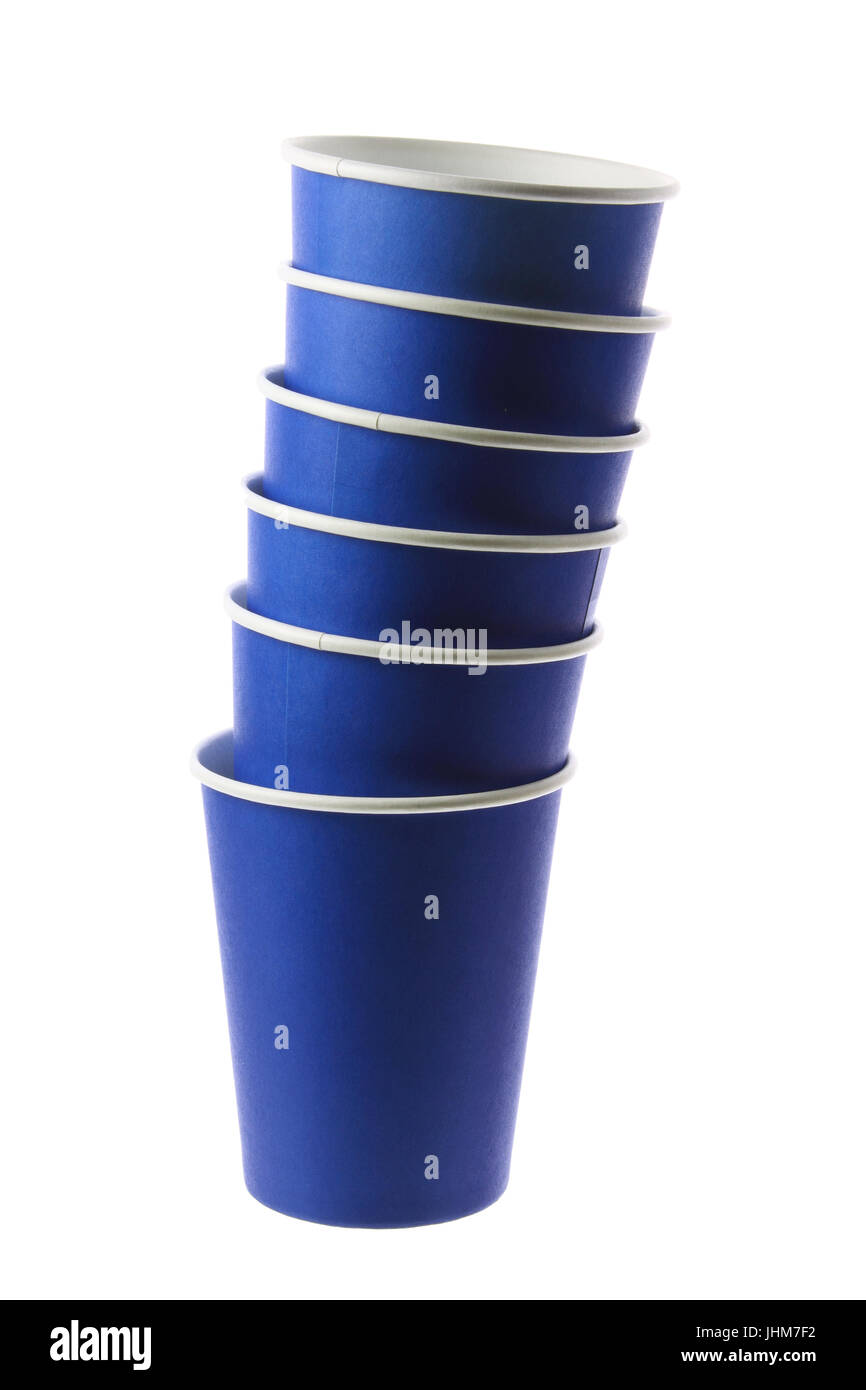 Stack of Paper Cups on White Background Stock Photo - Alamy