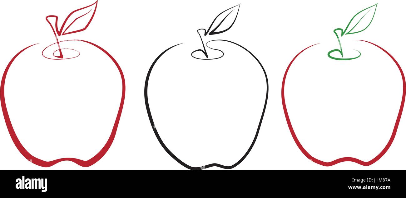 Line art Apple Stock Vector Image & Art - Alamy
