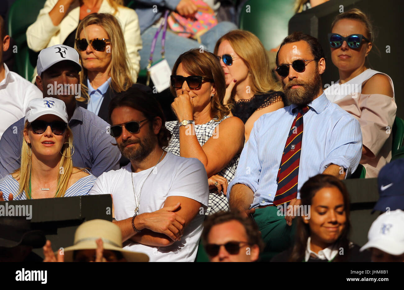 Carole Middleton, her son James Middleton and Bradley Cooper (front) on ...