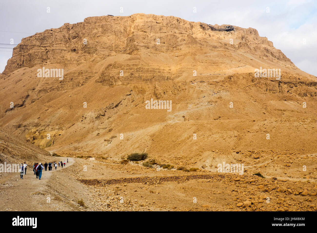 Hikers walking the Snake Trail at Masada Israel Stock Photo - Alamy