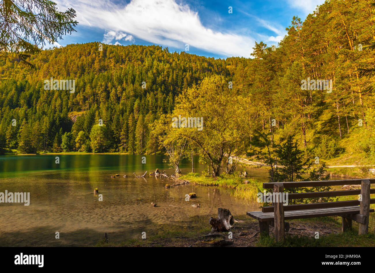 Bright colors of autumn n Austrian alpine lakes Stock Photo - Alamy