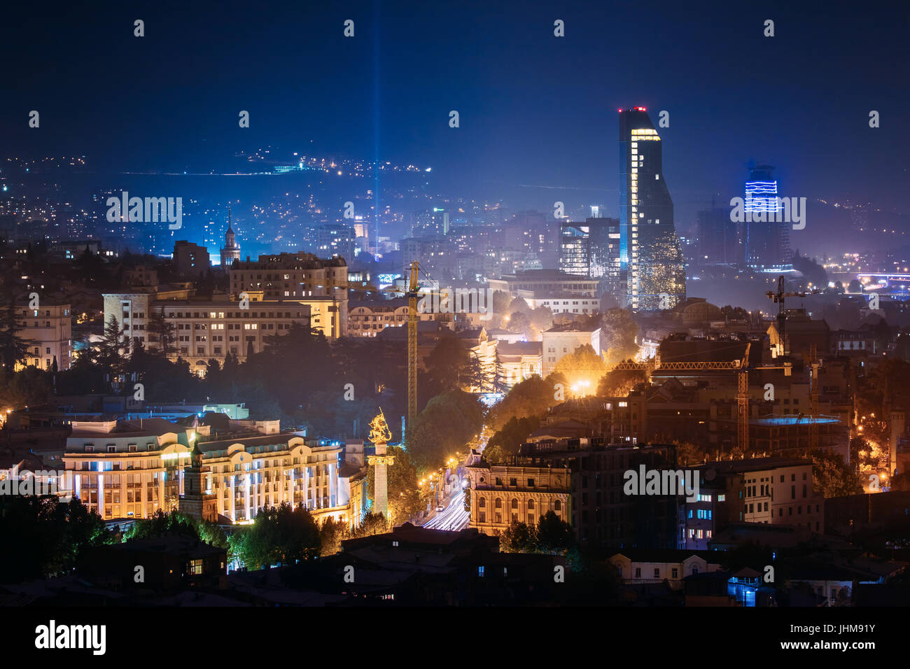 Tbilisi, Georgia. Construction Development Of Modern Architecture On ...