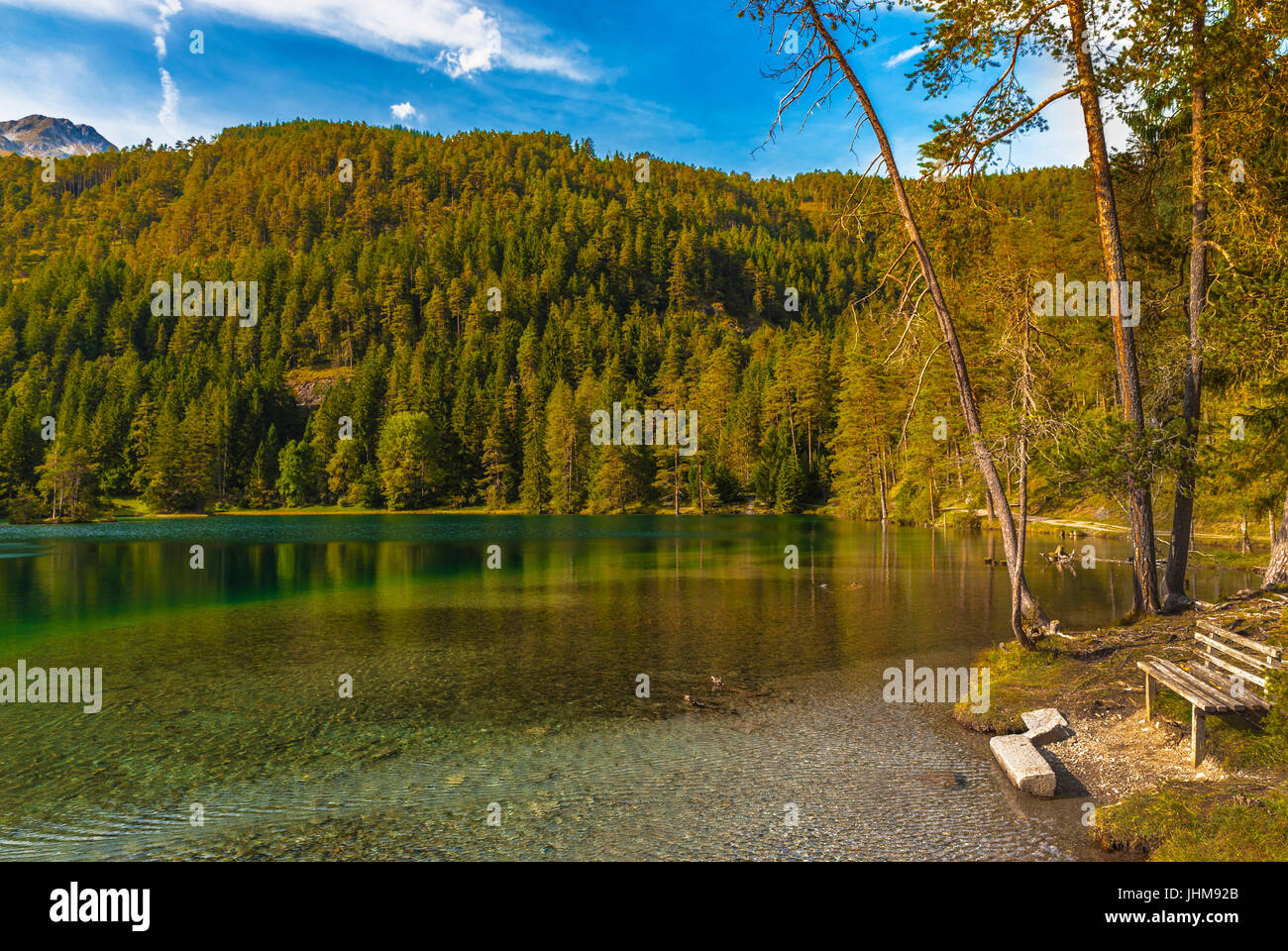 Bright colors of autumn n Austrian alpine lakes Stock Photo - Alamy