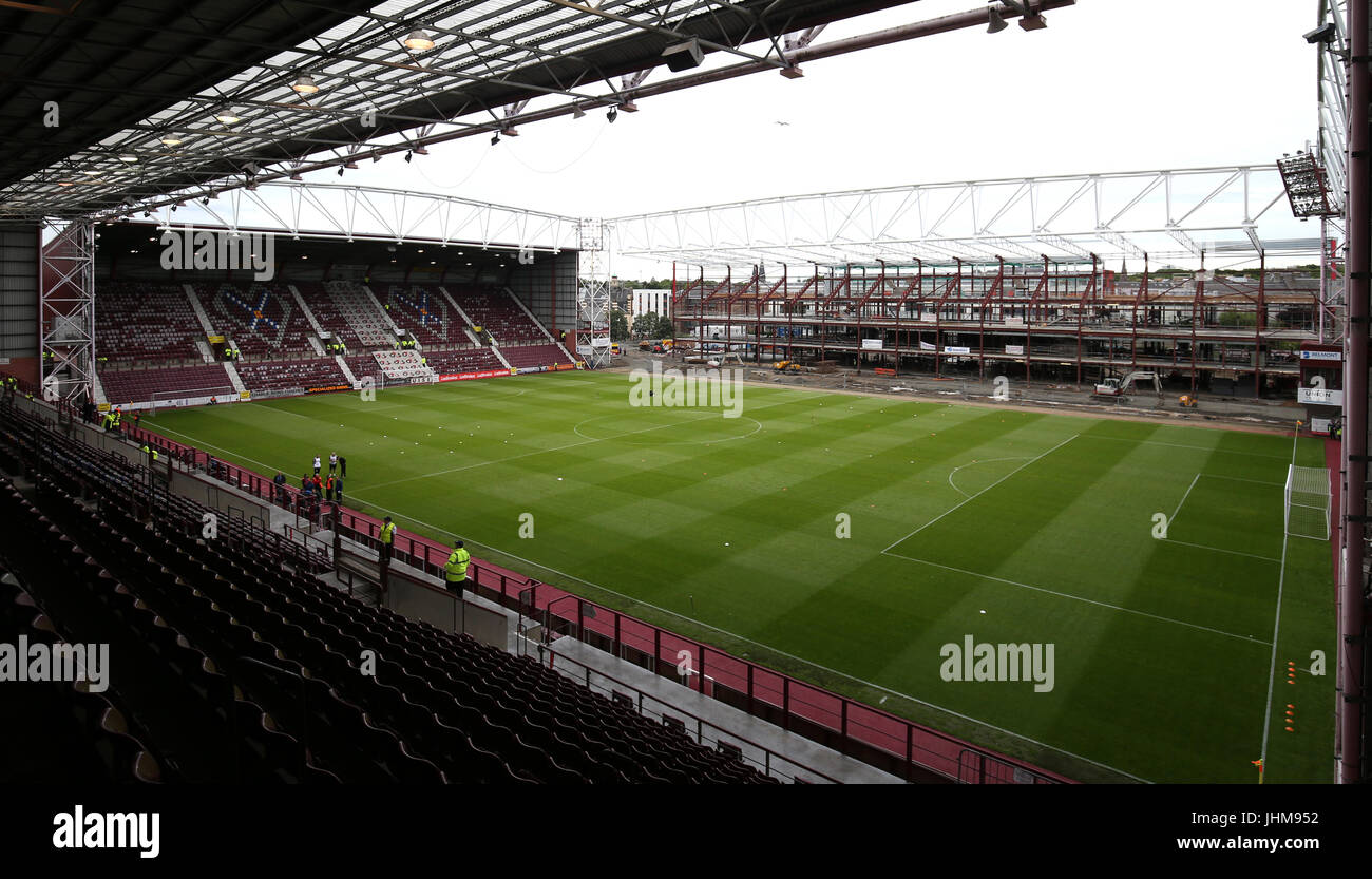 A general view of the construction of the new stand at Tynecastle ...
