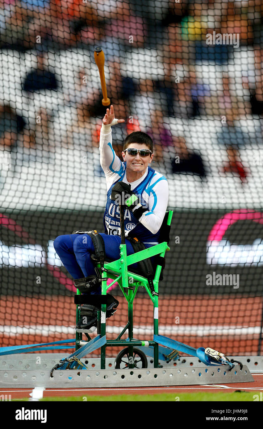 USA's Cassie Mitchell in action in the Women's Club Throw F51 Final ...