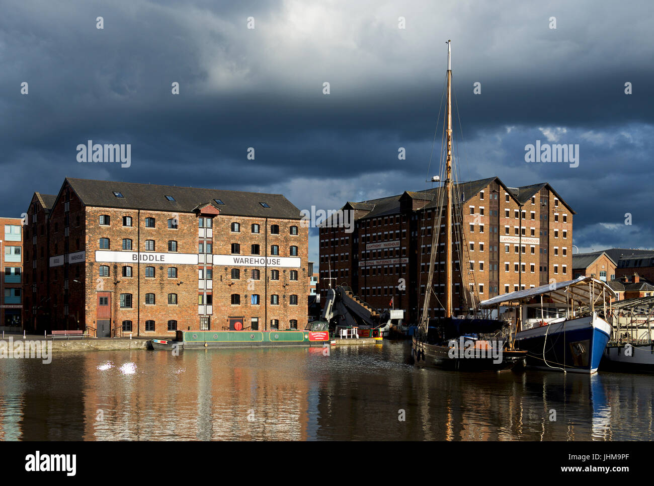 Gloucester Quays under a stormy sky, Gloucestershire, England UK Stock ...