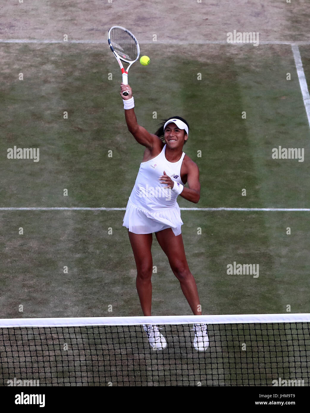 Heather Watson during her doubles match with Henri Kontinen on day ...