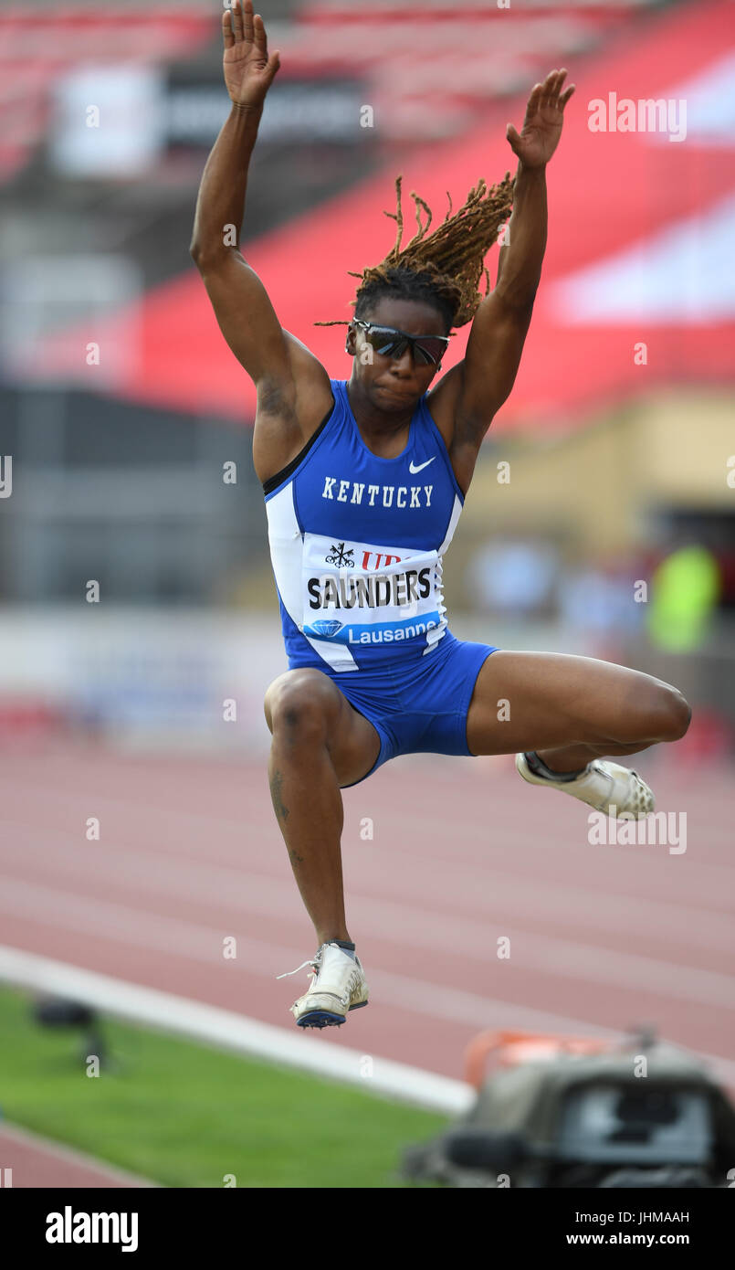 Sha’Keela Saunders (USA) places second in the women's long jump at 21 ...