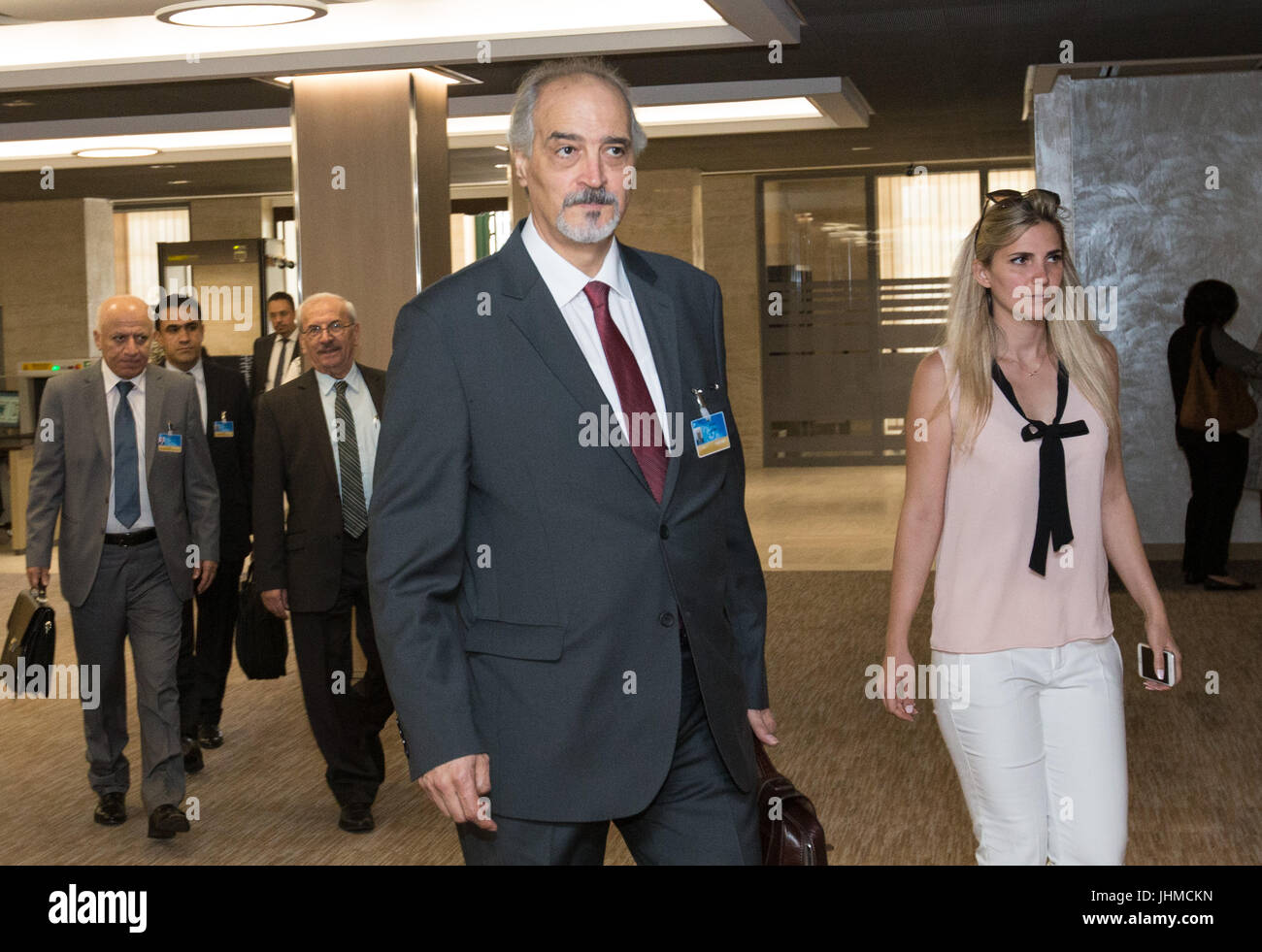 Geneva. 14th July, 2017. Syrian Ambassador to the United Nations and ...