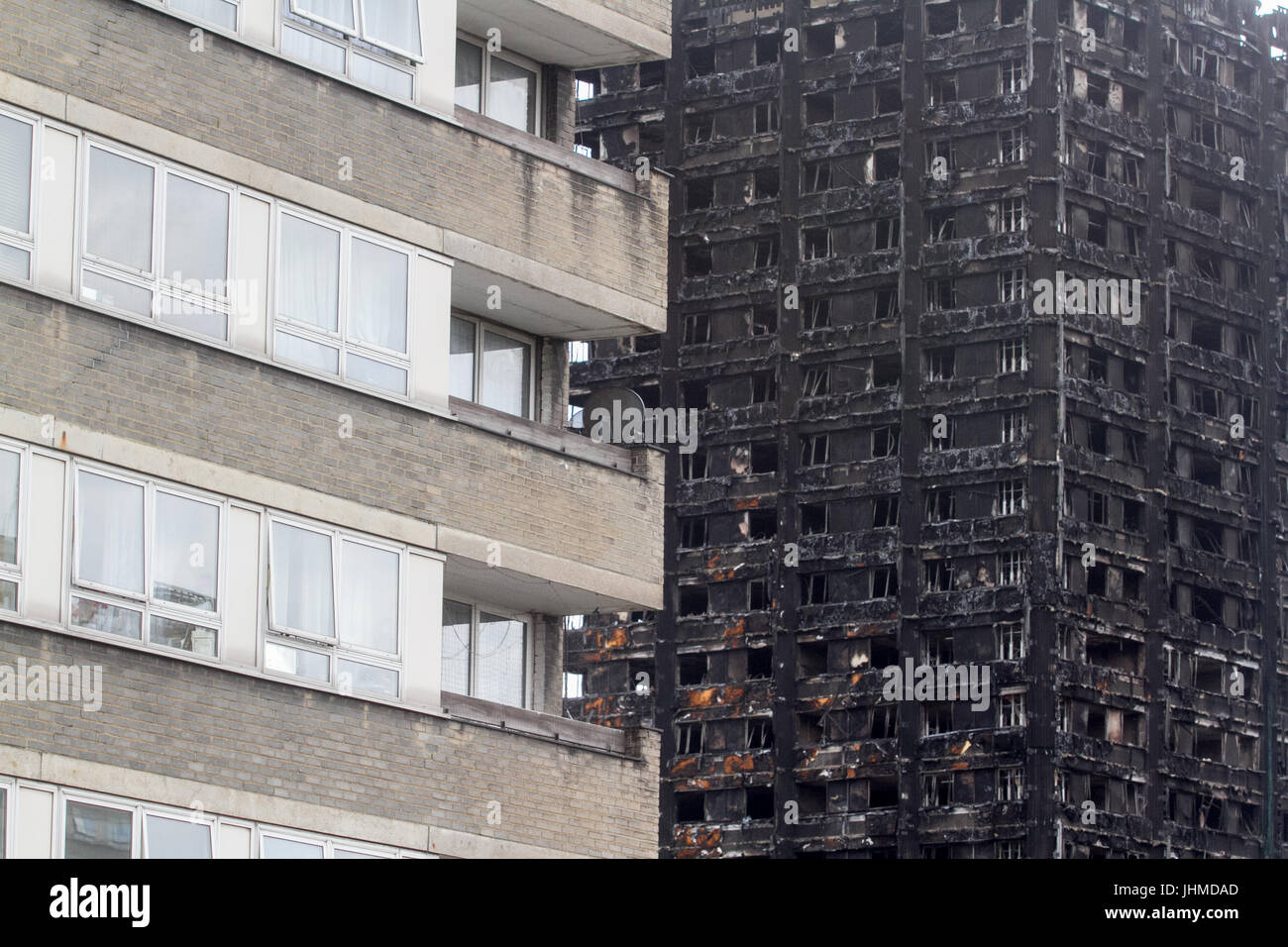 London UK. 14th July 2017. It is One month since Grenfell residential ...