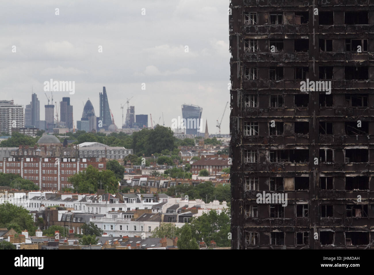 London UK. 14th July 2017. It is One month since Grenfell residential ...