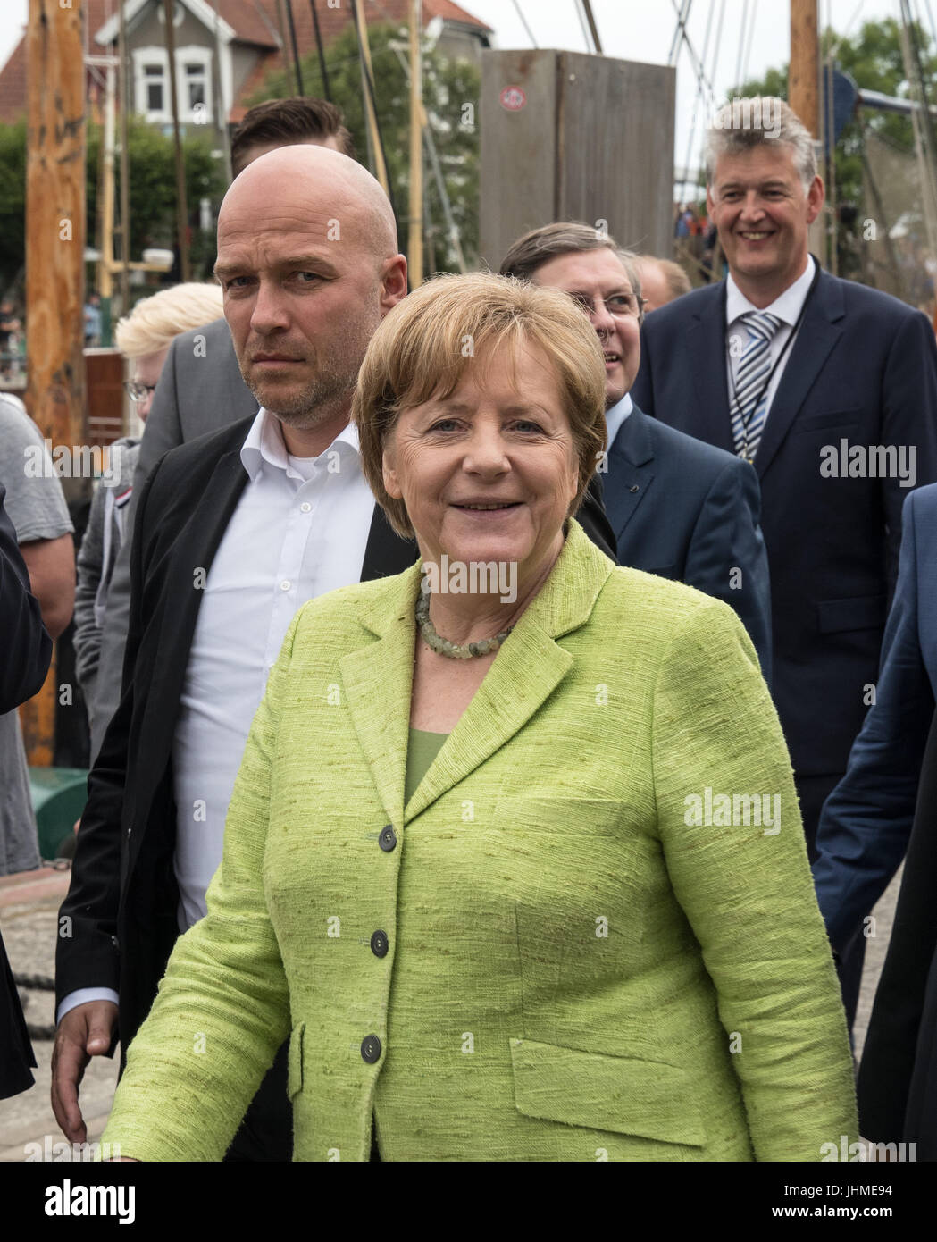 Neuharlingersiel, Germany. 14th July, 2017. German Chancellor Angela ...