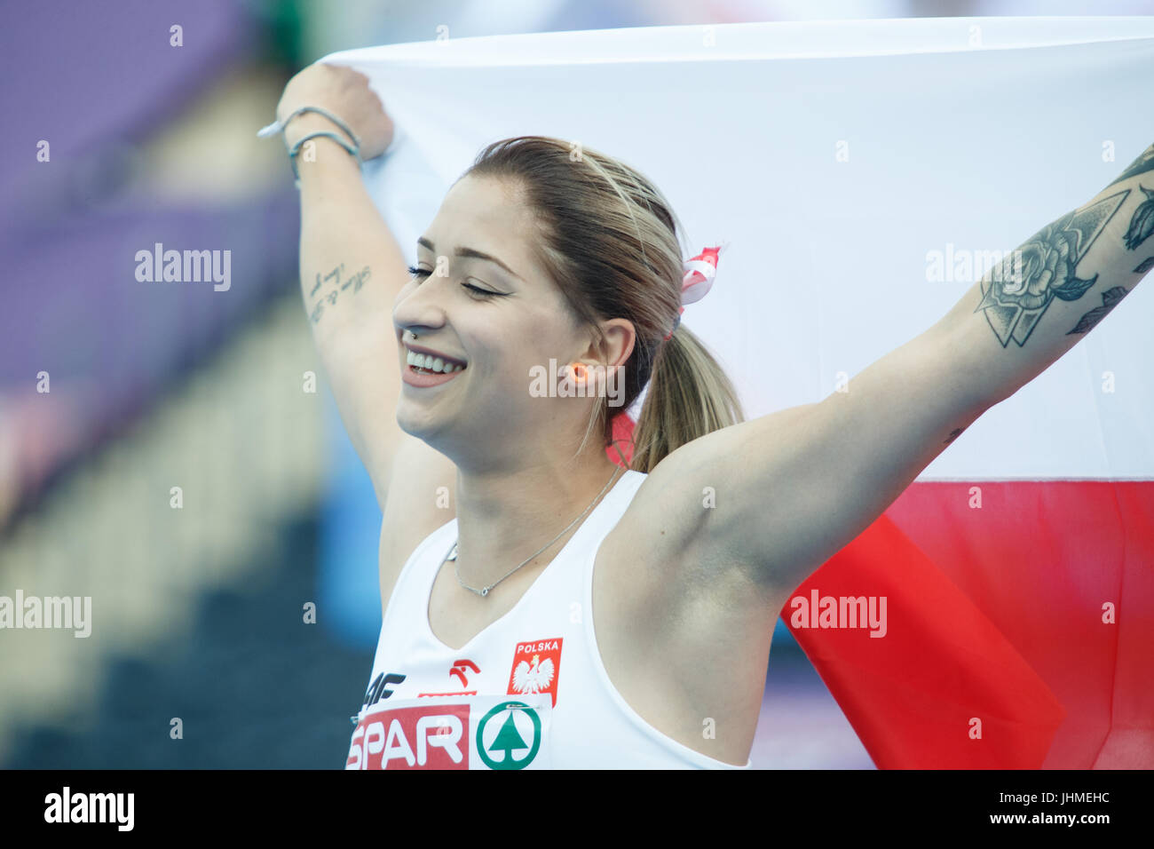 Bydgoszcz, Poland. 14th July, 2017. Ewa Swoboda is seen competing in ...