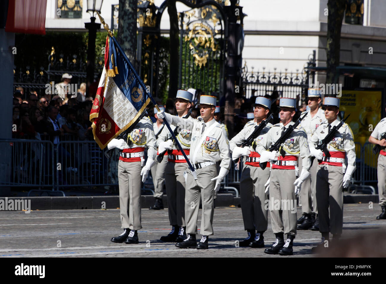 Paris, France. 14th July, 2017. Military parade on foot during the ...