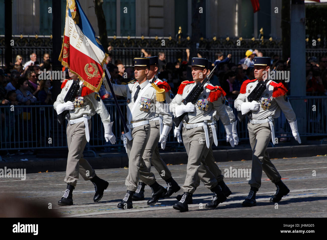 Paris, France. 14th July, 2017. Military parade on foot during the ...