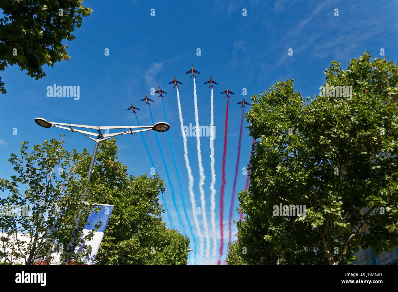 Paris, France. 14th July, 2017. Alphajet of the French aerobatic team ...
