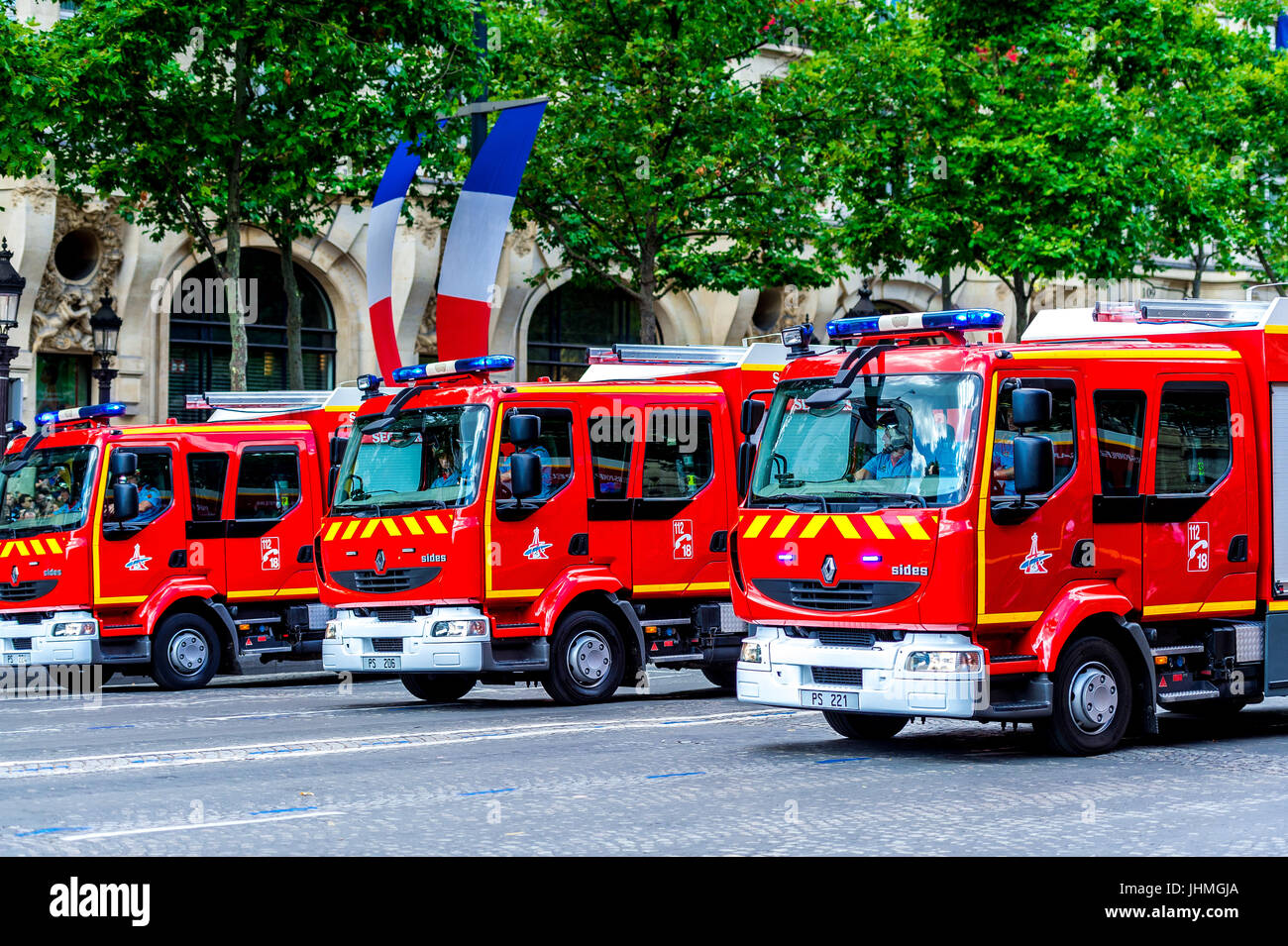Paris fire brigade engines hi-res stock photography and images - Alamy