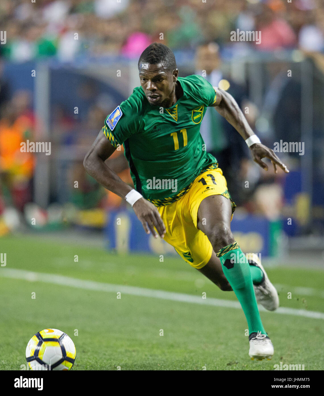 Denver, Colorado, USA. 13th July, 2017. Jamaica F CORY BURKE makes a ...