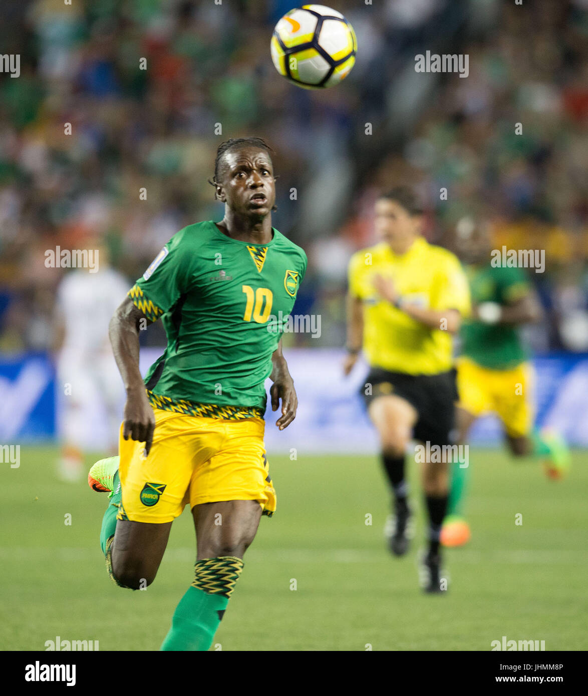 Denver, Colorado, USA. 13th July, 2017. Jamaica F DARREN MATTOCKS, left ...