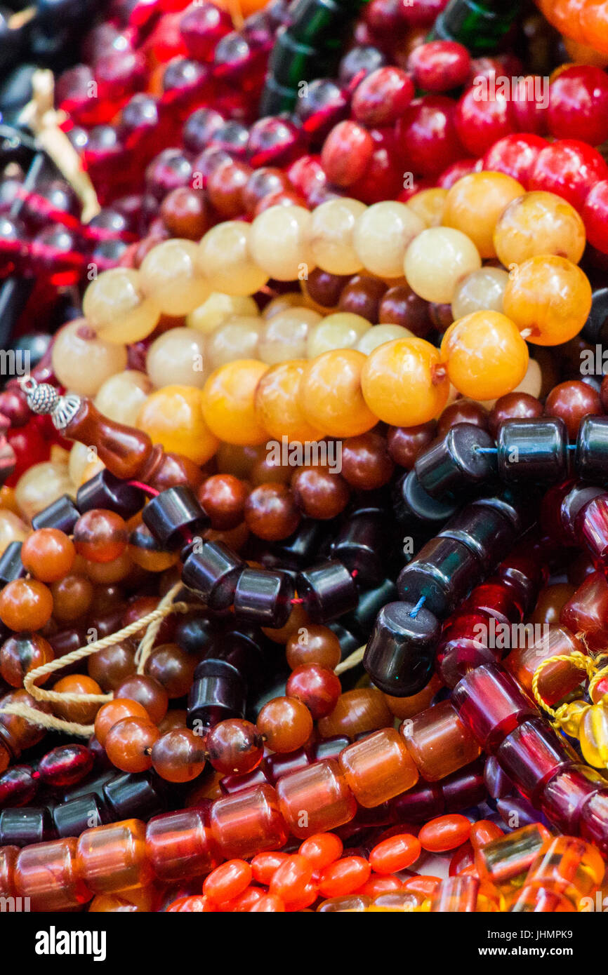 Colorful beads of various color at a market Stock Photo - Alamy