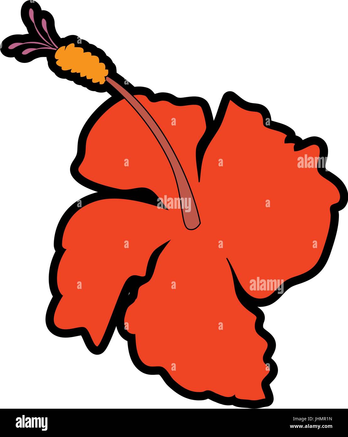 tropical flower icon over white background colorful design vector ...