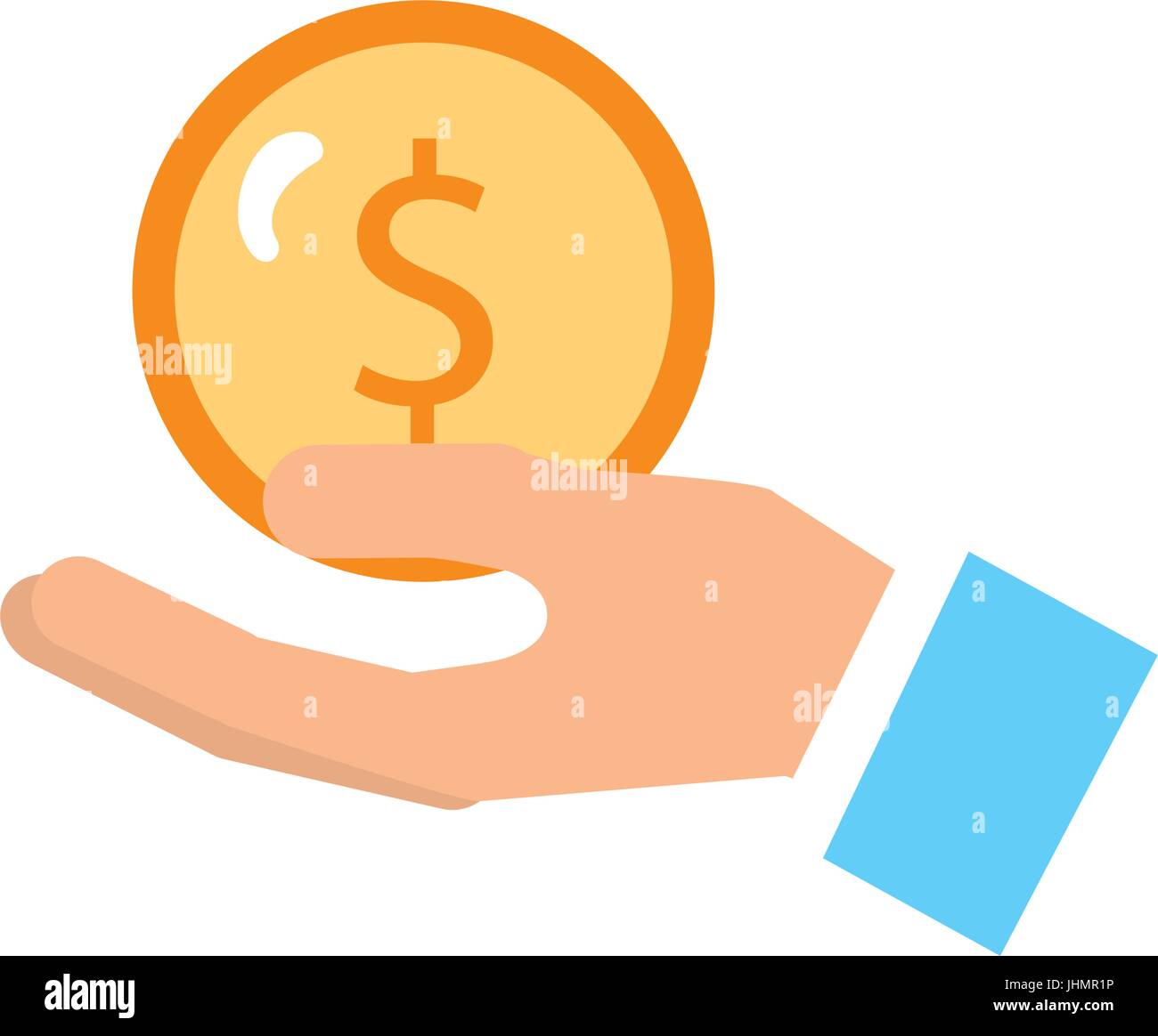 hand human with coin money Stock Vector Image & Art - Alamy