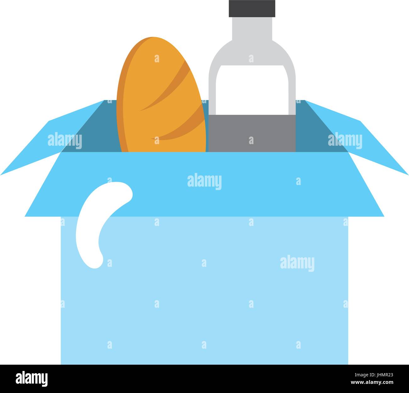 box carton packing with bread and bottle Stock Vector Image & Art - Alamy