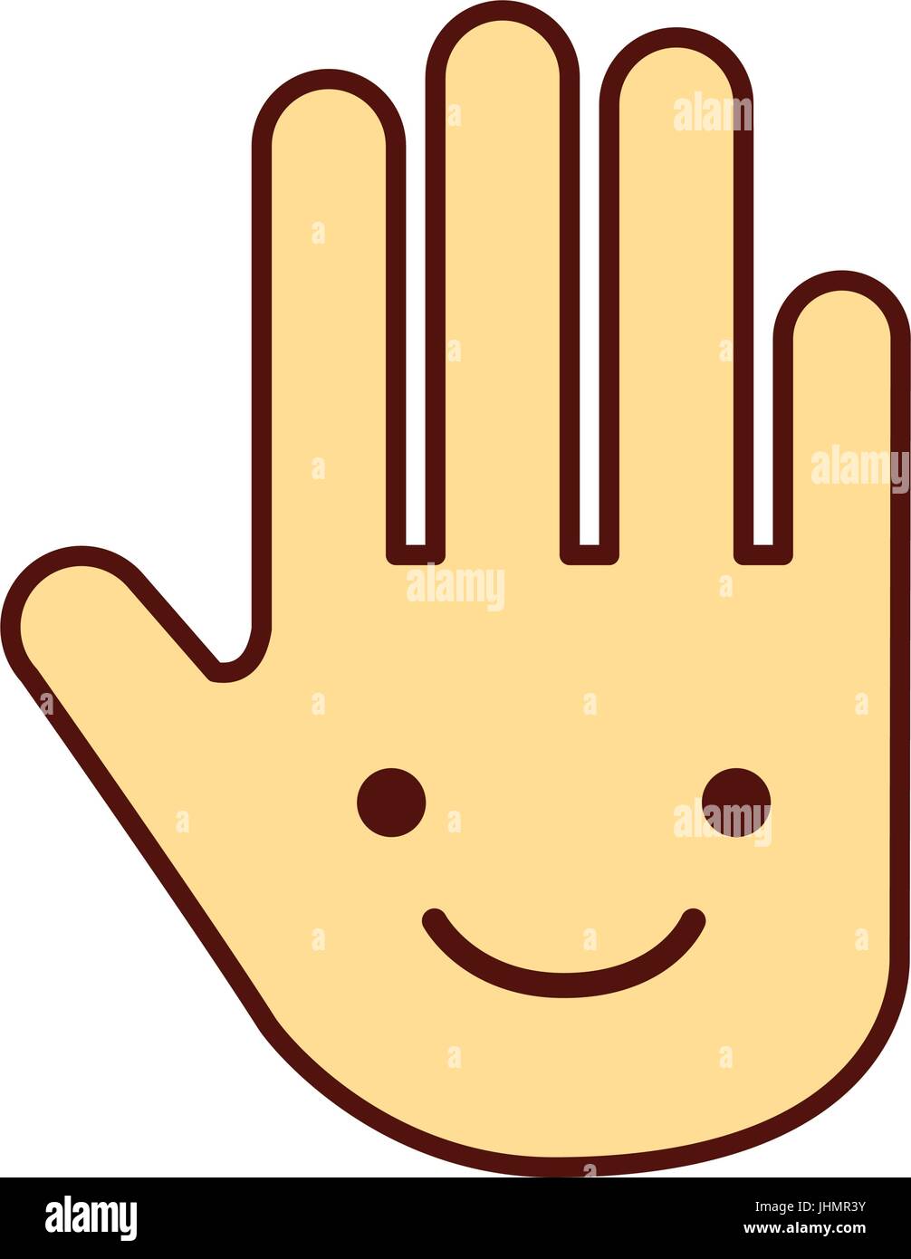 hand human stop kawaii character Stock Vector Image & Art - Alamy