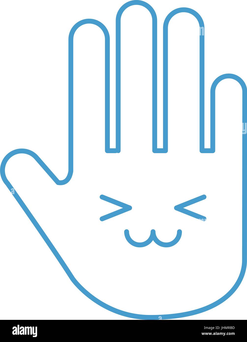 hand human stop kawaii character Stock Vector Image & Art - Alamy