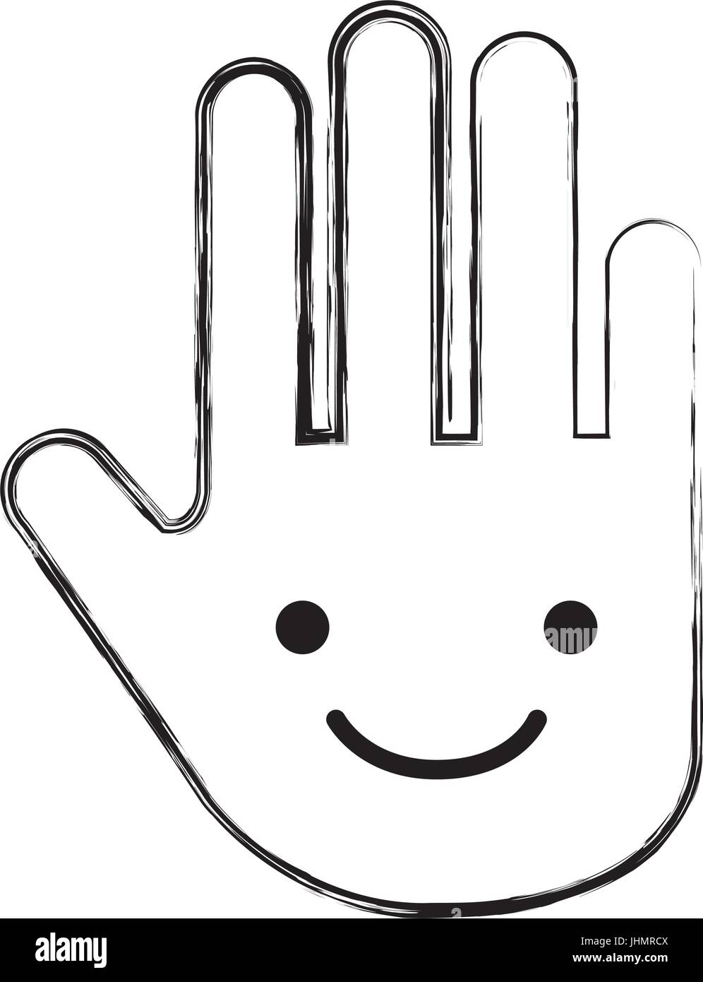 hand human stop kawaii character Stock Vector Image & Art - Alamy