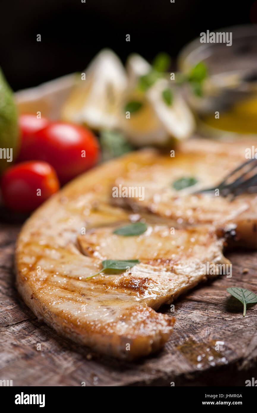 Grilled sword fish Stock Photo - Alamy