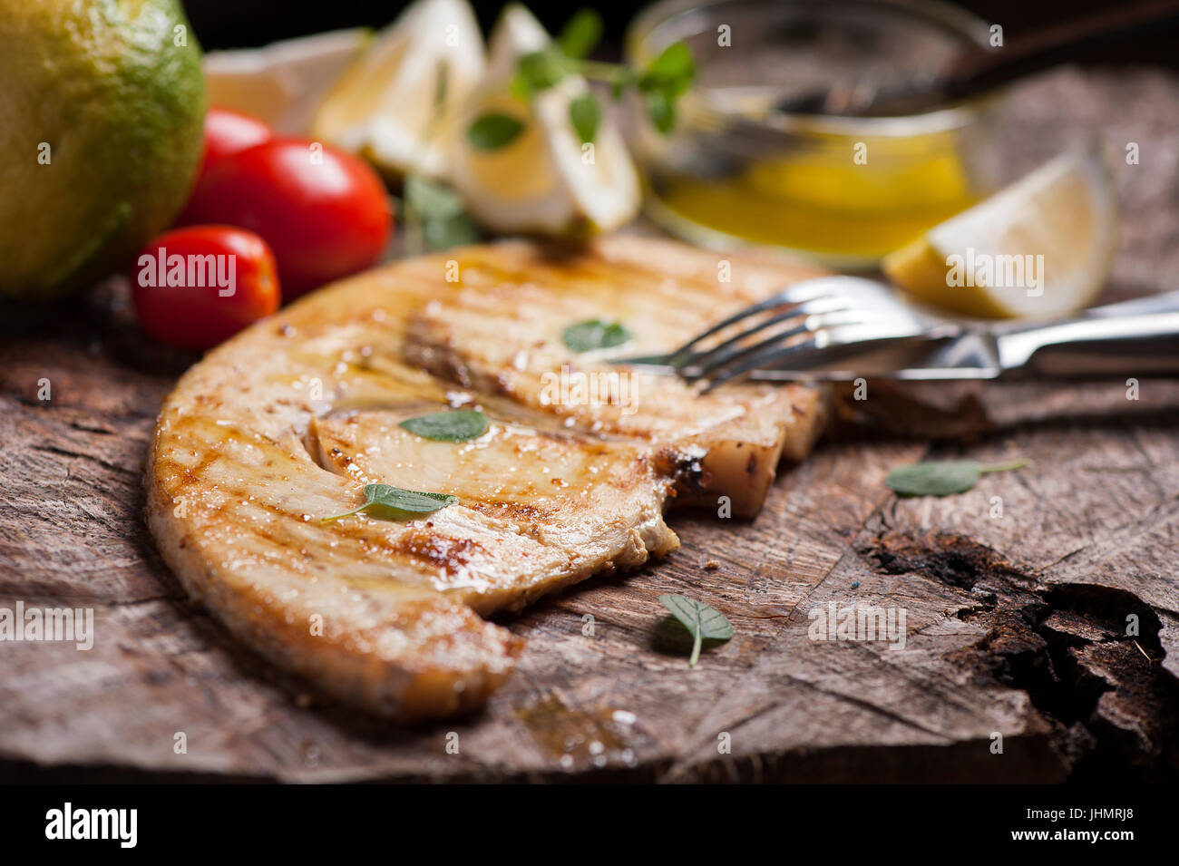 Grilled sword fish Stock Photo - Alamy