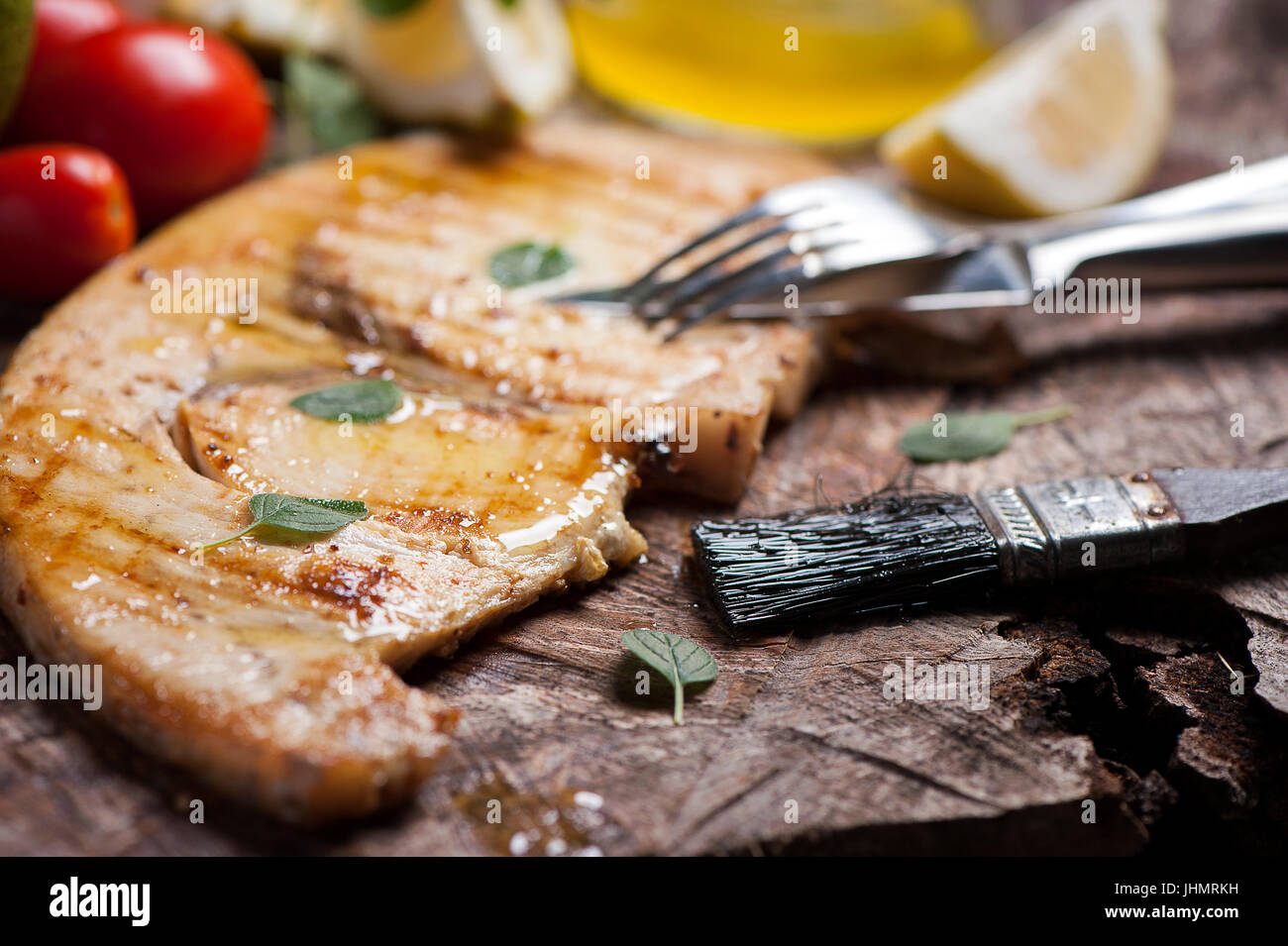 Grilled sword fish Stock Photo - Alamy