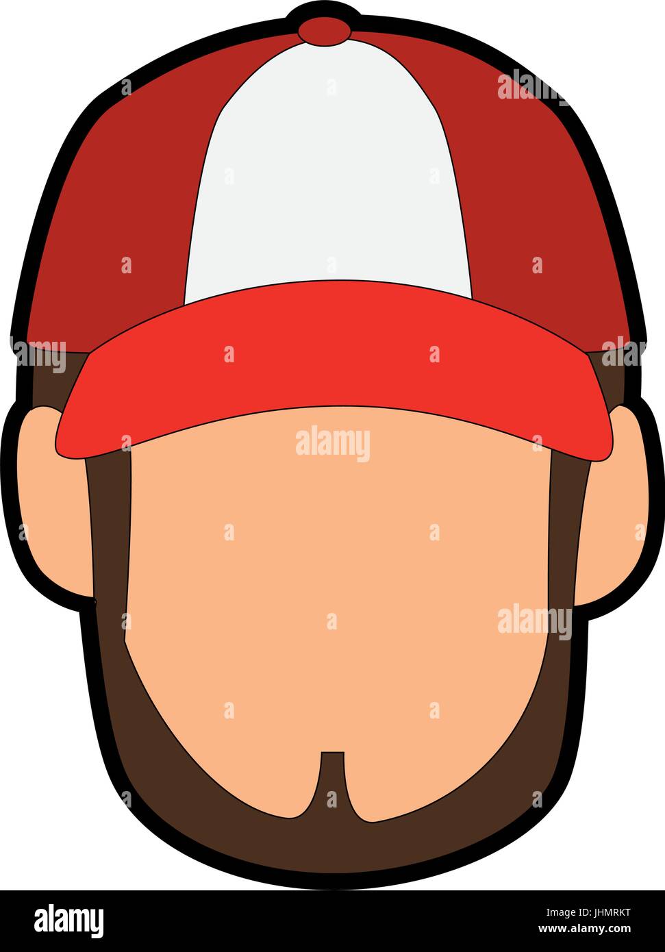avatar man with beard and cap icon over white background colorful ...