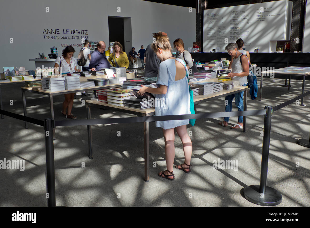 Visitors to bookshop and exhibitions at the Rencontres d'Arles famous ...