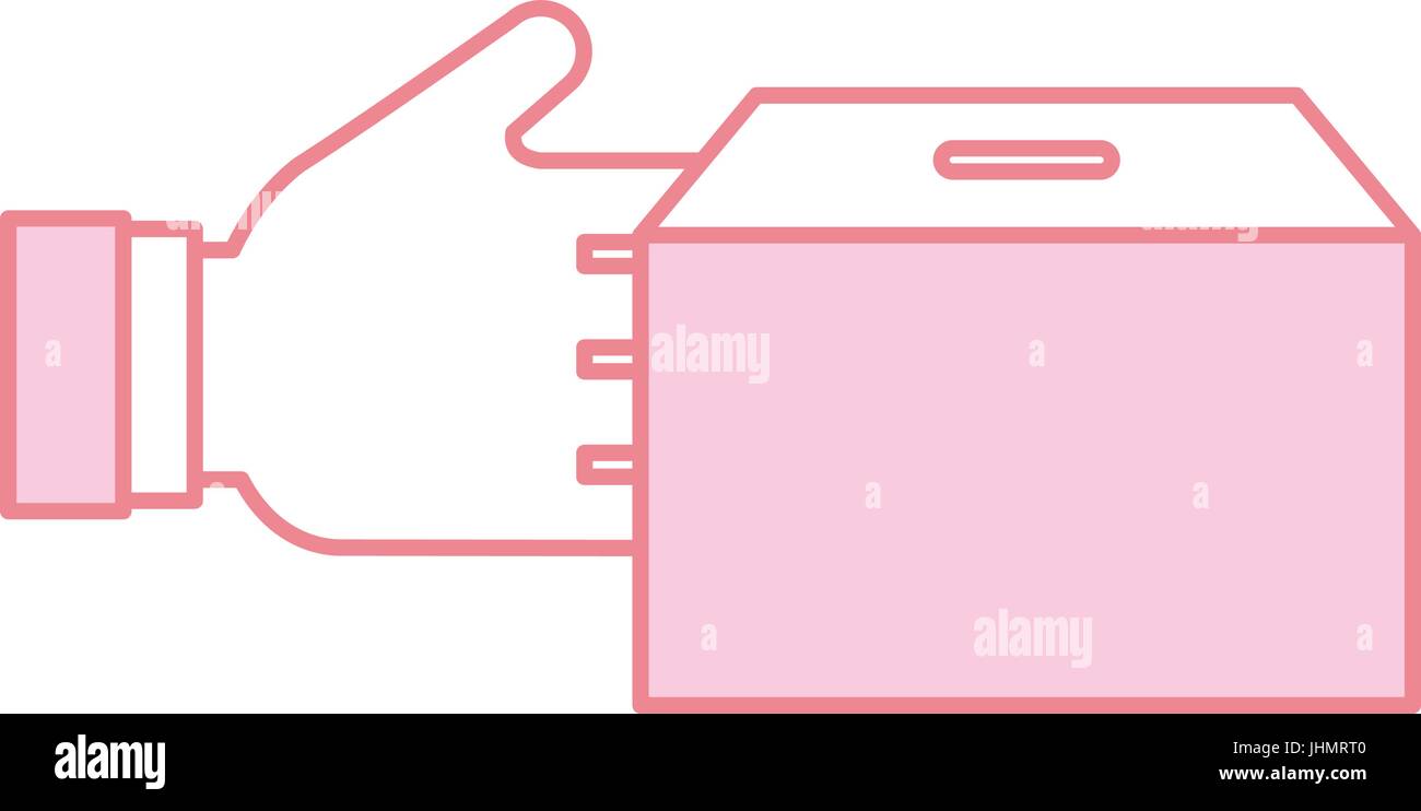 hand human with box carton packing icon Stock Vector Image & Art - Alamy