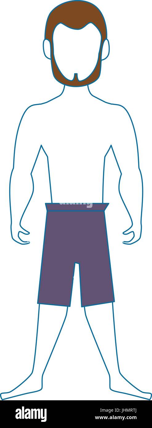 man wearing a swimsuit icon over white background vector illustration ...