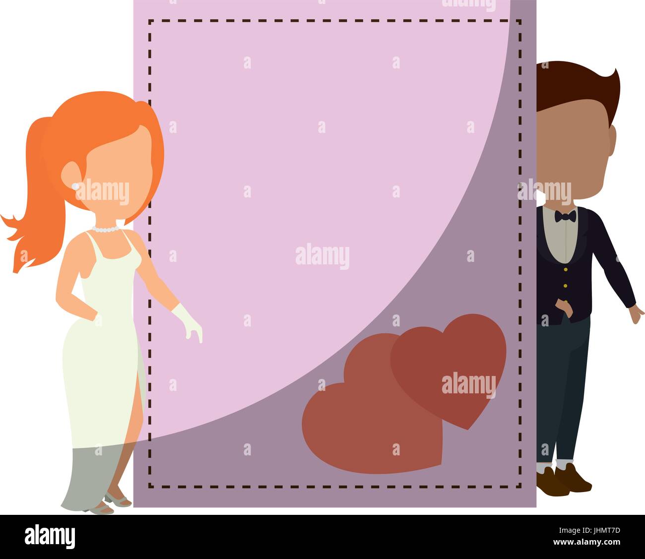 frame with wedding couple icon over white background colorful design ...
