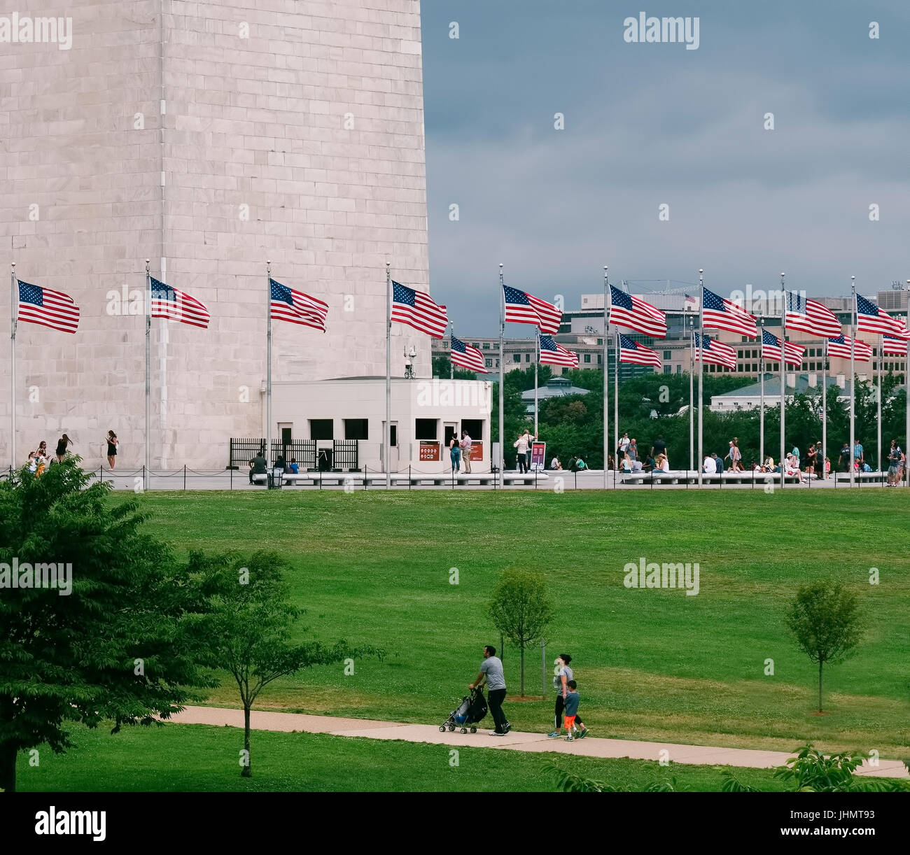 WASHINGTON DC, USA - June, 2017: American flags at the Washington ...