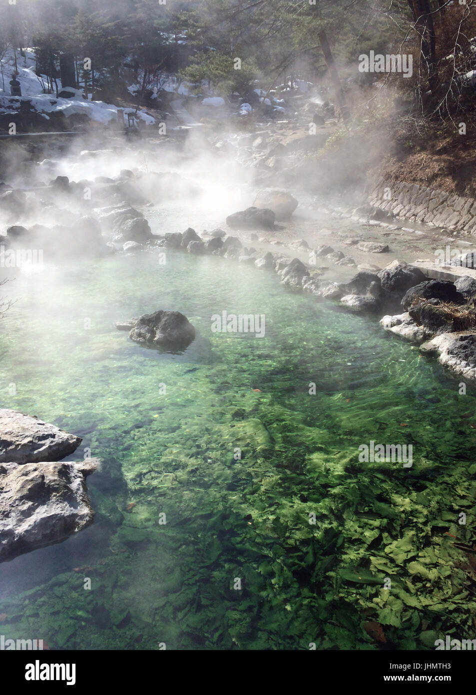 Natural hot spring in Kusatsu Onsen, Japan Stock Photo - Alamy