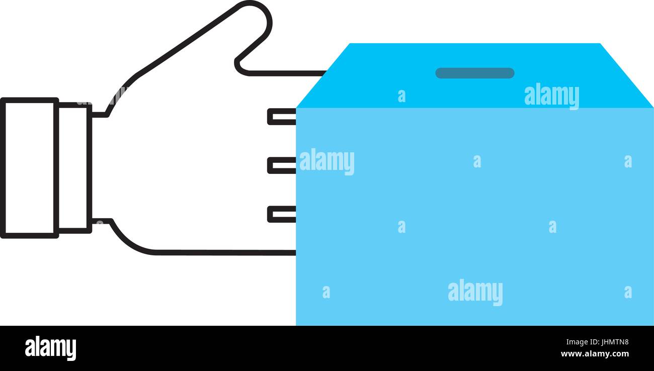 hand human with box carton packing icon Stock Vector Image & Art - Alamy