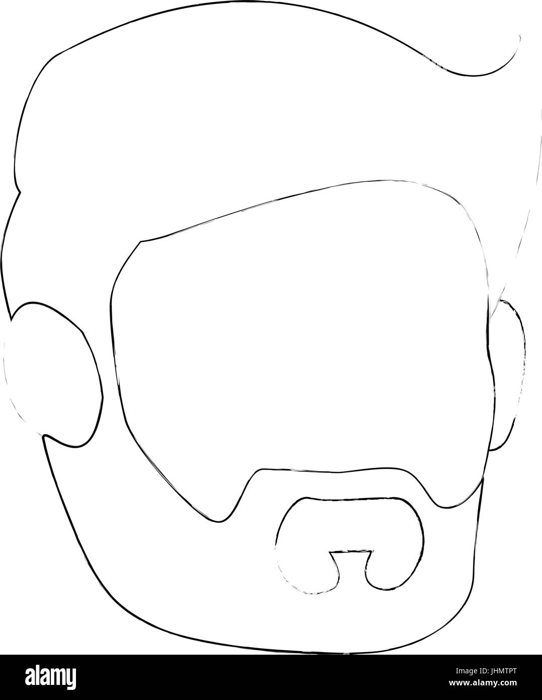avatar man with beard icon over white background vector illustration ...
