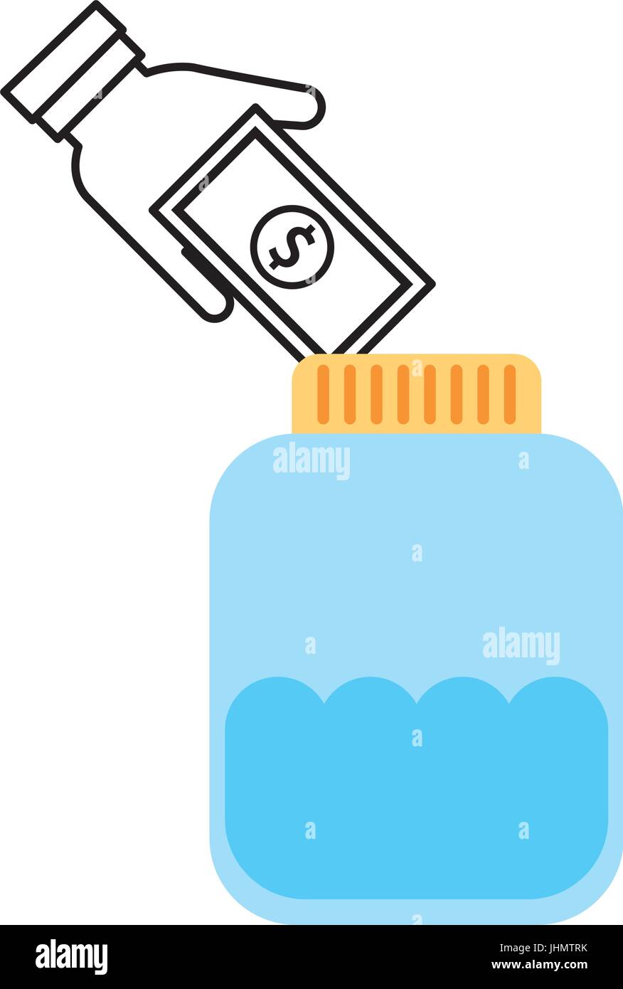 mason jar bottle with bills Stock Vector Image & Art - Alamy
