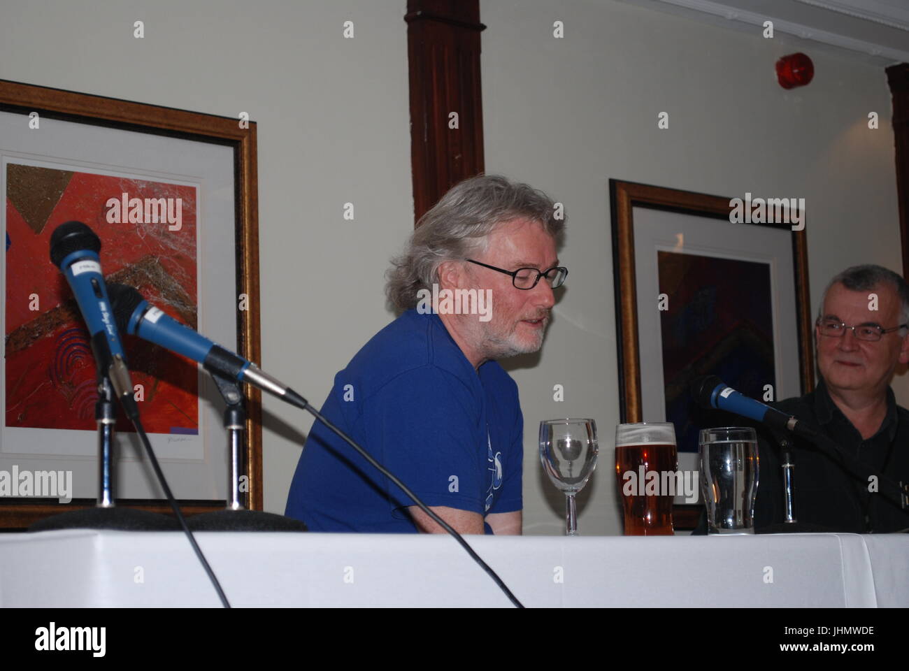 Scottish Science Fiction writers Iain M Banks and Ken McLeod Stock ...