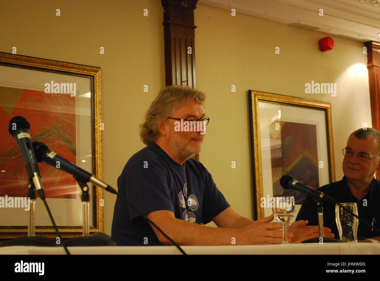 Scottish Science Fiction writers Iain M Banks and Ken McLeod Stock ...